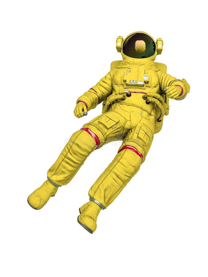 Astronaut Float Back Pose in a White Background Rear View Stock ...
