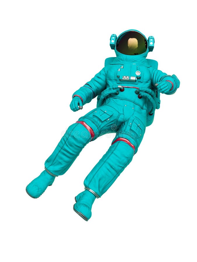 Astronaut Float Back Pose in a White Background Rear View Stock ...