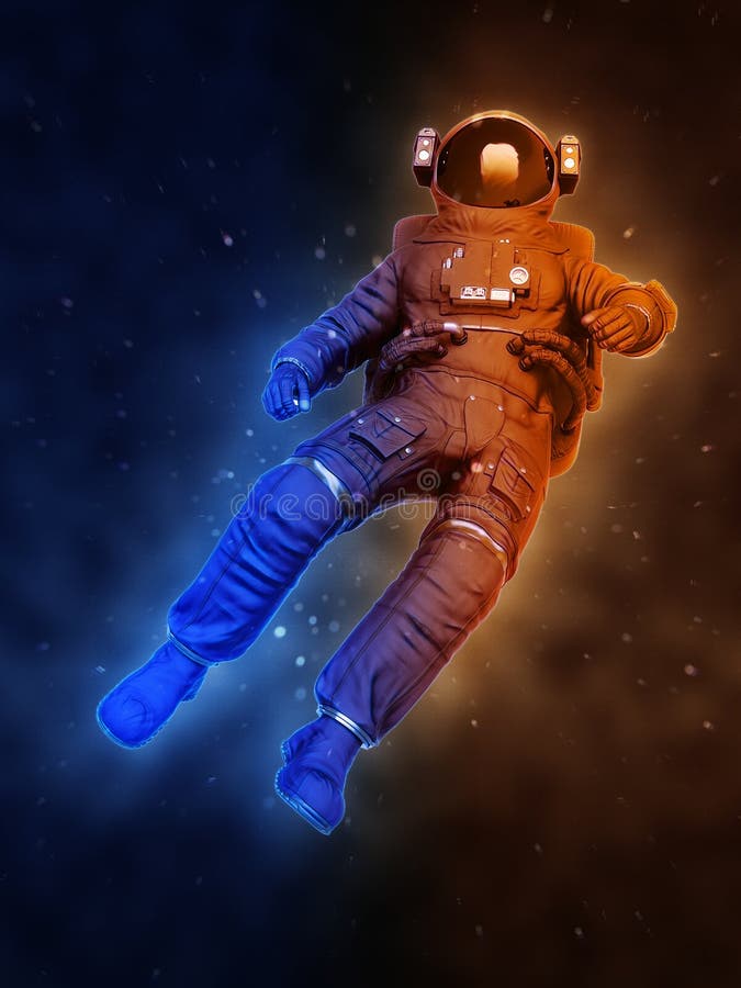 Astronaut Float Back Pose in a White Background Rear View Stock ...