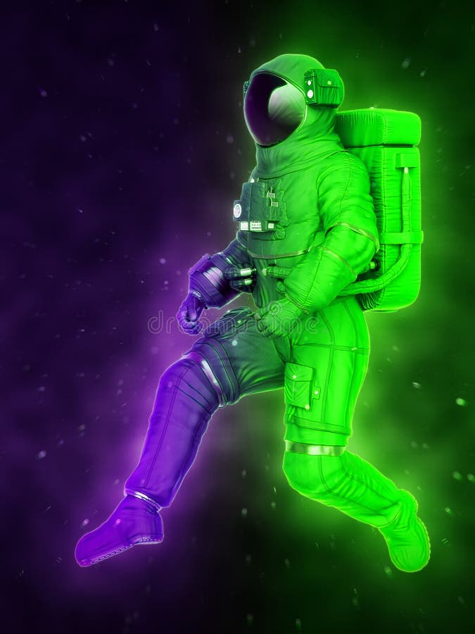 Astronaut Doing a Space Walk Stock Illustration - Illustration of ...