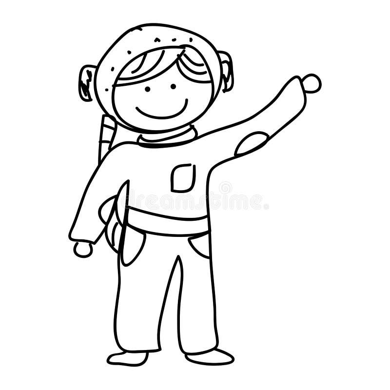 Astronaut Drawing Avatar Character Stock Vector - Illustration of icon ...