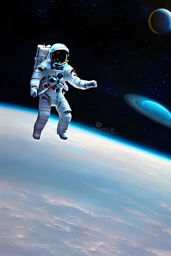Astronaut Drifting in Outer Space Near Atmosphere Generative AI Stock ... Astronaut Drifting in Outer Space Near Atmosphere Generative AI Stock ...