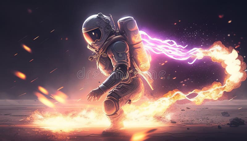 Astronaut Elemental Powers, Digital Art Illustration, Generative AI ...
