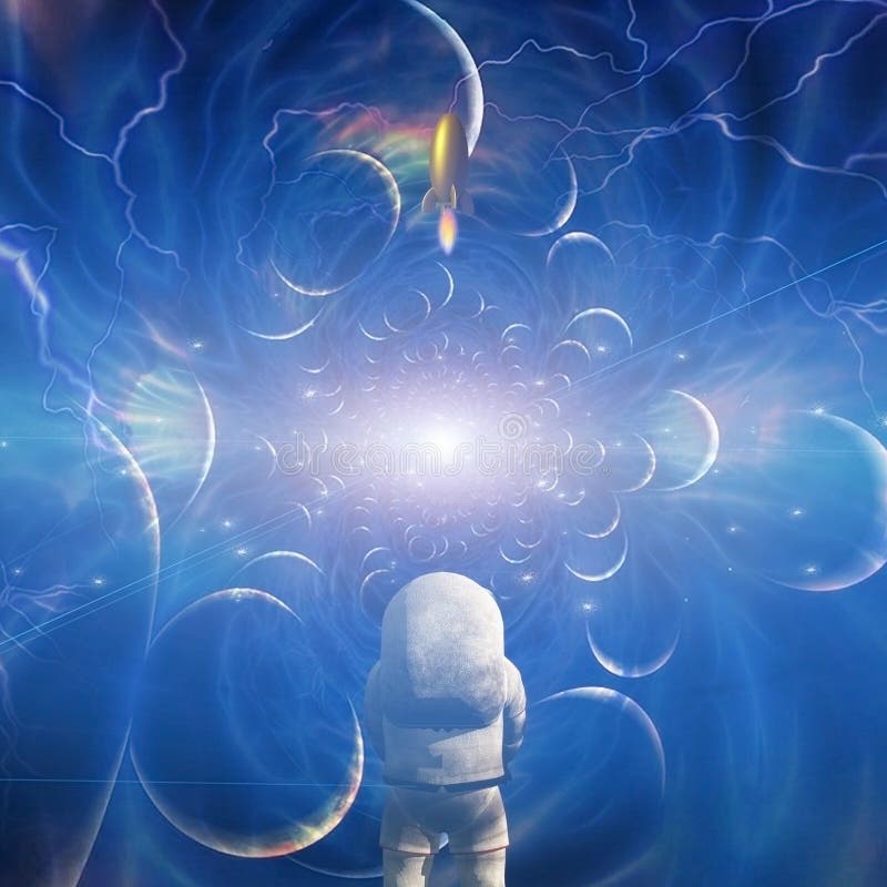 Endless Space. Spaceship Flight through Star Fields in Deep Space. 3D ...