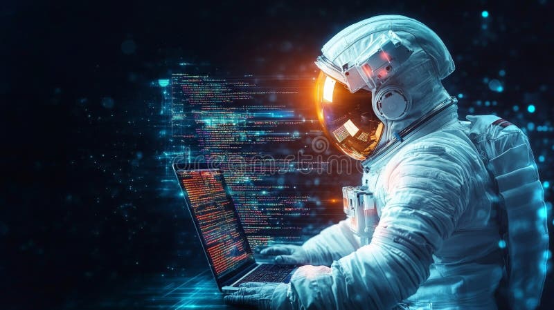 Astronaut Engaged in Online Learning while Connected To a Digital ...