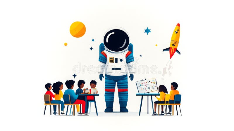 Astronaut Engages with Students in a Classroom Setting about Space ...