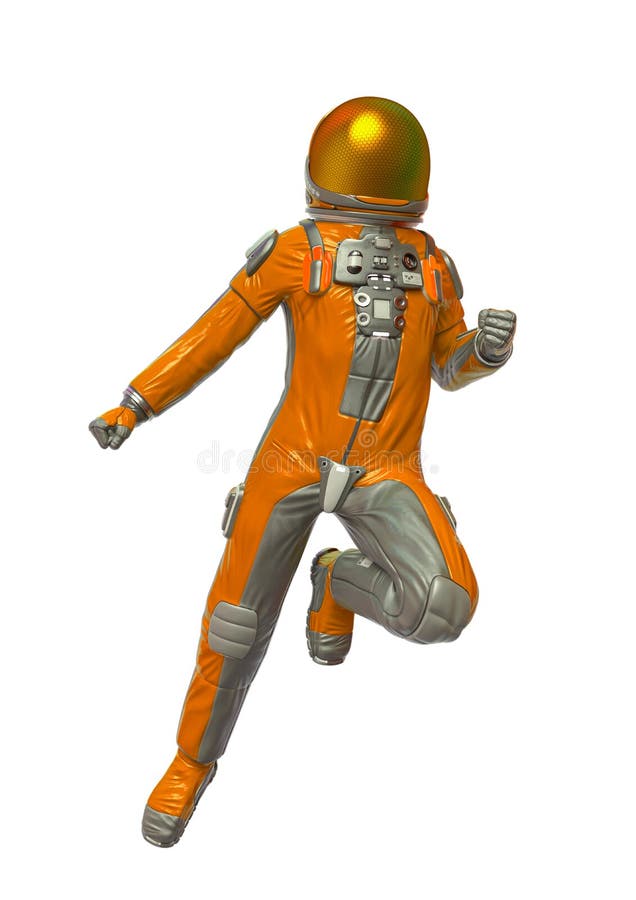 Astronaut Hero - Runing from the Beach Stock Illustration ...