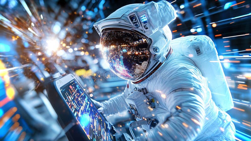 Astronaut Explores Futuristic Technology in Outer Space with a Dazzling ...