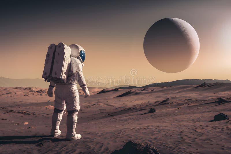 Astronaut Explores Surface of Distant Planet, Symbolizing Human ...