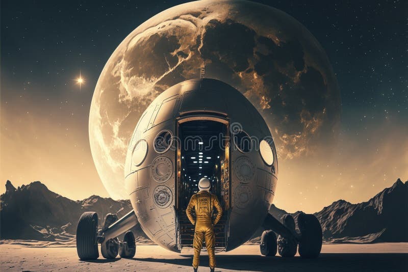 Astronaut Exploring Distant Planets Stock Illustration - Illustration ... Astronaut Exploring Distant Planets Stock Illustration - Illustration ...