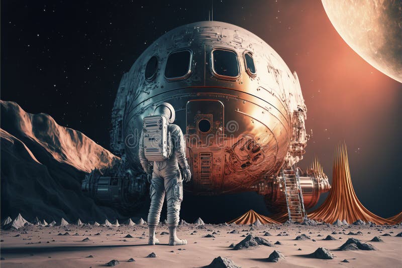 Astronaut Exploring Distant Planets Stock Illustration - Illustration ... Astronaut Exploring Distant Planets Stock Illustration - Illustration ...