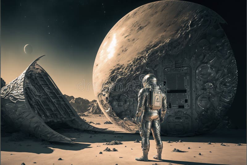 Astronaut Exploring Distant Planets Stock Illustration - Illustration ... Astronaut Exploring Distant Planets Stock Illustration - Illustration ...