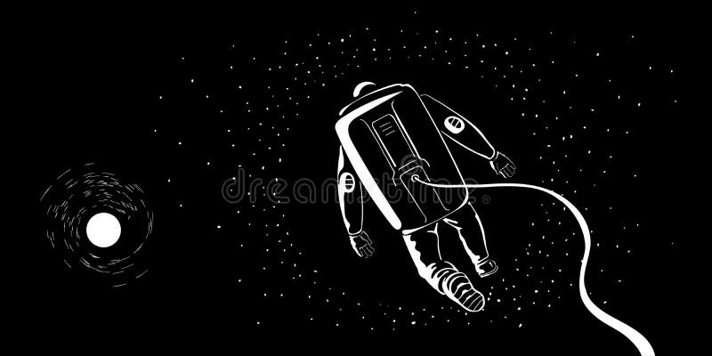 Astronaut Exploring Galaxy Vector Illustration. People in the Open ...