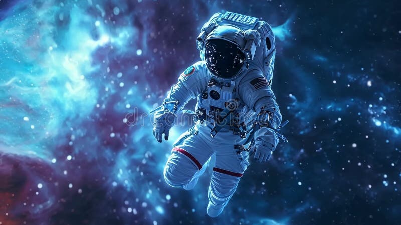 Astronaut Exploring a Hologram of Deep Space Galaxy Stock Video - Video ...