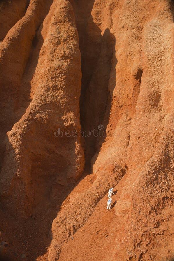 Astronaut Exploring Mars, Concept Stock Photo - Image of land ...