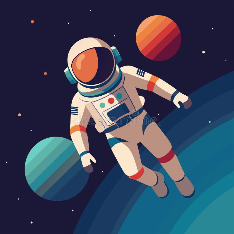 Astronaut Space Cute Cartoon Spaceman Illustration Stock Vector ...
