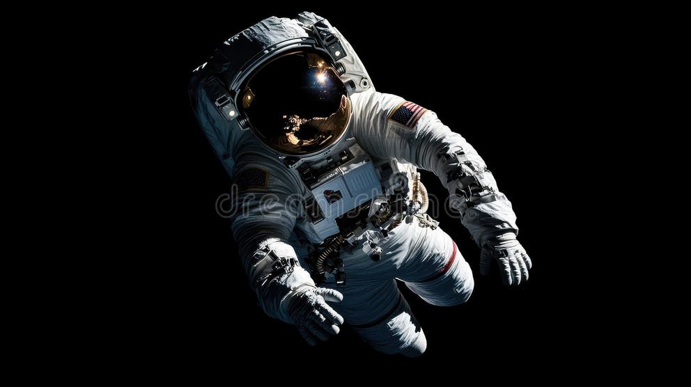 Astronaut in Extravehicular Activity Floating in Space Environment ...