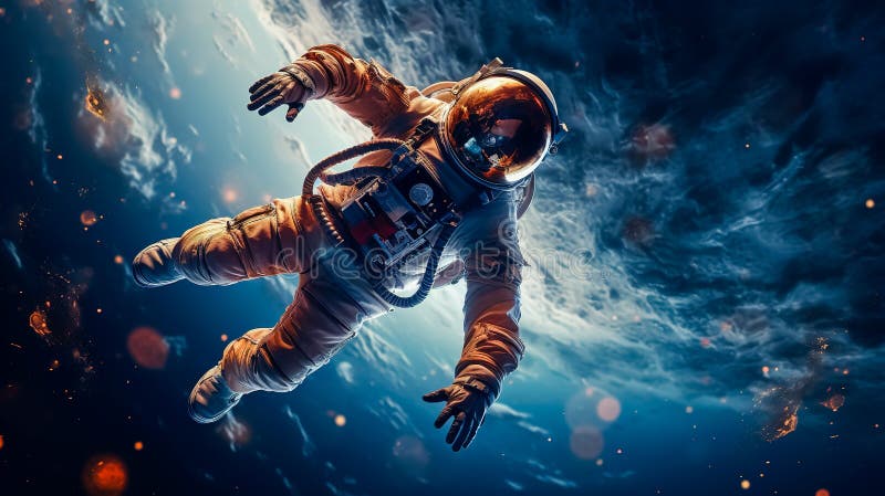 Astronaut Falling Back into the Universe Stock Illustration ...
