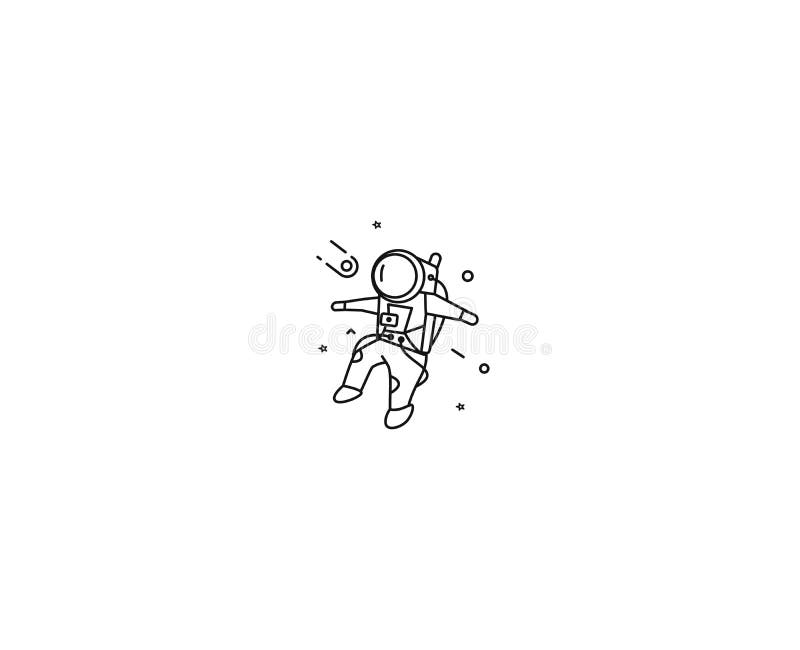 Astronaut Falling Down in a Space Stock Vector - Illustration of ...