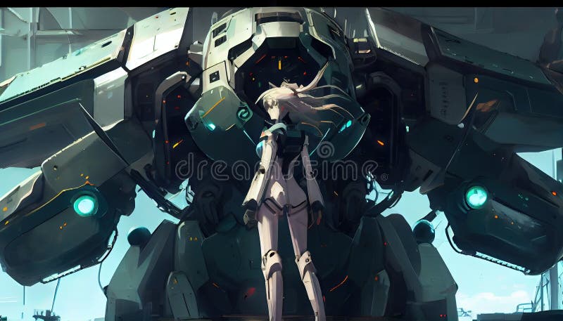 Astronaut Figure, Space Scifi in Anime Style Stock Illustration ...