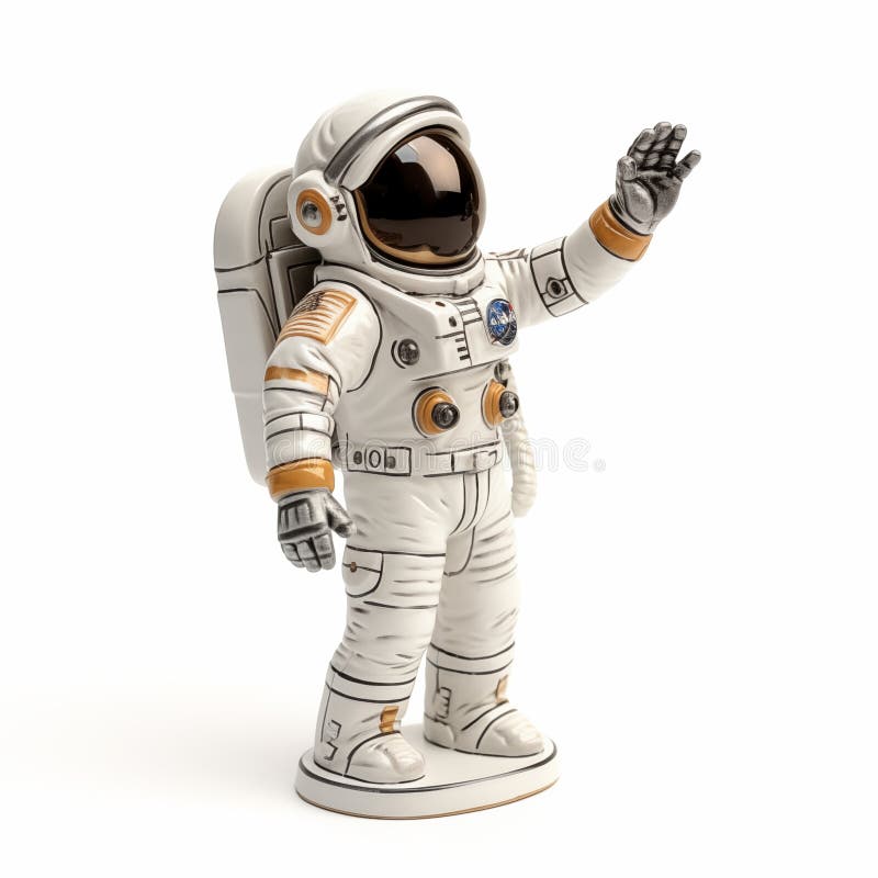 Astronaut Figurine Waving Hand in Space Suit Stock Illustration ...