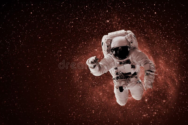 Astronaut Flies Over the Earth in Space. Violet Color. Stock Photo ... Astronaut Flies Over the Earth in Space. Violet Color. Stock Photo ...