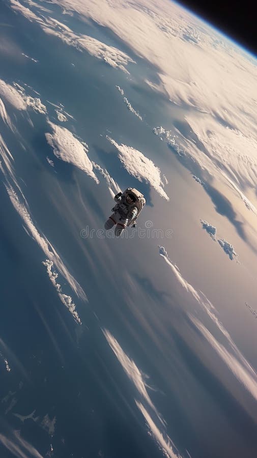Astronaut Floating Serene Space Above Earth Stock Photos - Free ...