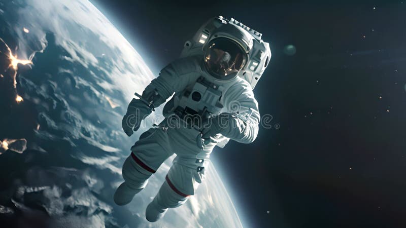 Astronaut Floating Above Earth in Space Stock Video - Video of cosmos ... Astronaut Floating Above Earth in Space Stock Video - Video of cosmos ...