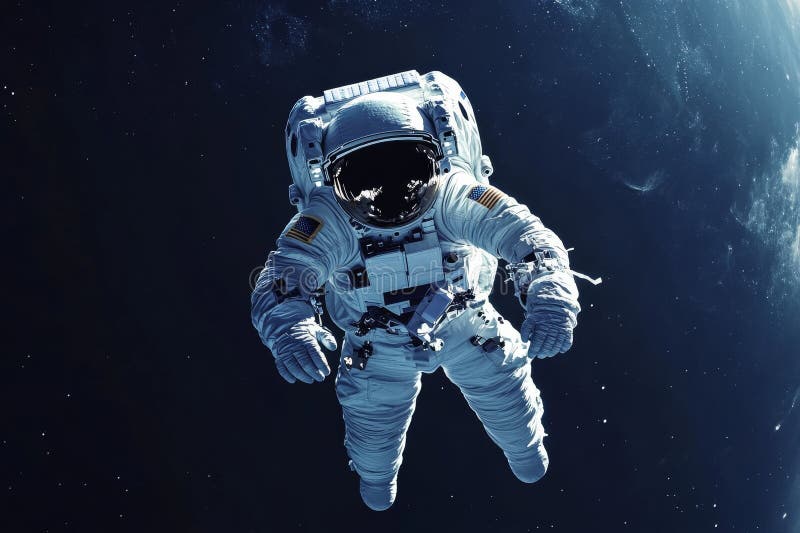 Astronaut Floating in Deep Space with Stars in the Background ...