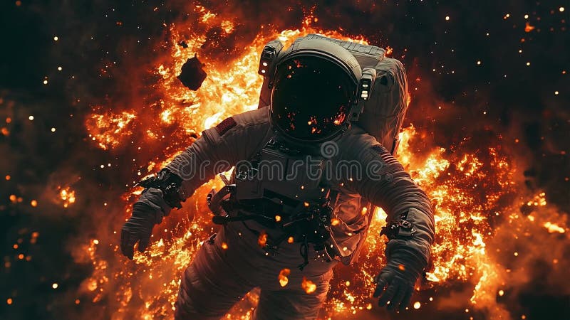 Astronaut Floating in Space Footage Capturing Cosmic Perspective Stock ...
