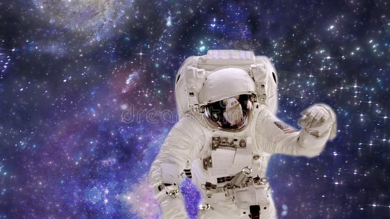Astronaut Floating in Outer Space. Science and Technology Scene with ...