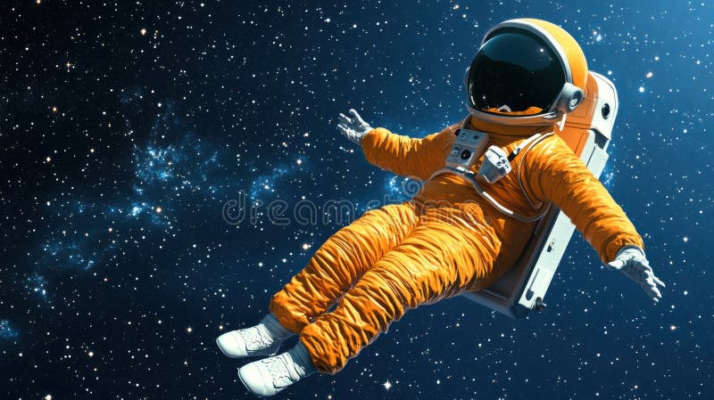 An Astronaut Floating in Outer Space with a Blue Sky Background, AI ... An Astronaut Floating in Outer Space with a Blue Sky Background, AI ...