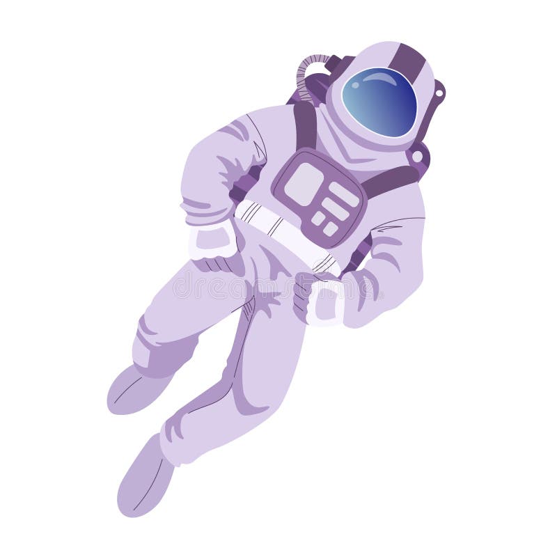 Astronaut Floating in Outer Space. Vector Illustration in Cartoon Style ...