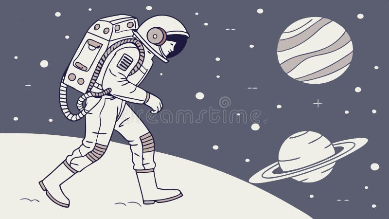 Astronaut Floating in Space, Space Exploration Zero Gravity Vector ...