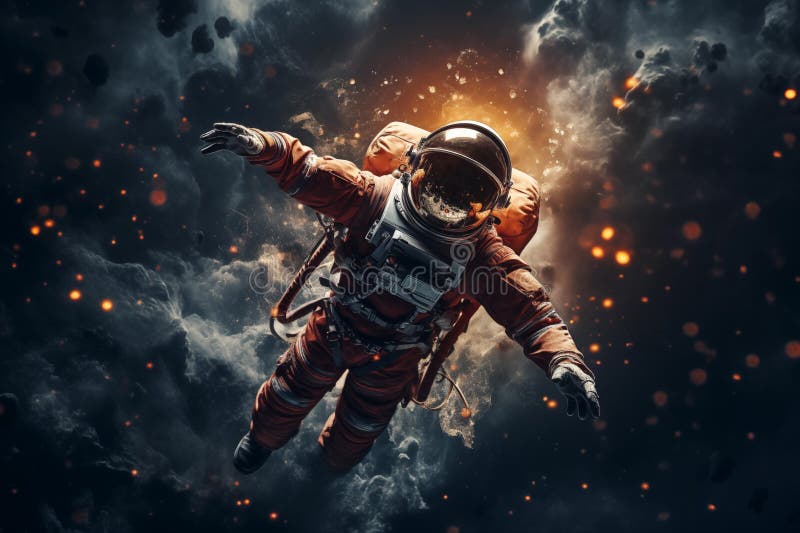 A Meteorite is Floating in the Sky, Night Sky, Very Realistic, Hyper ...