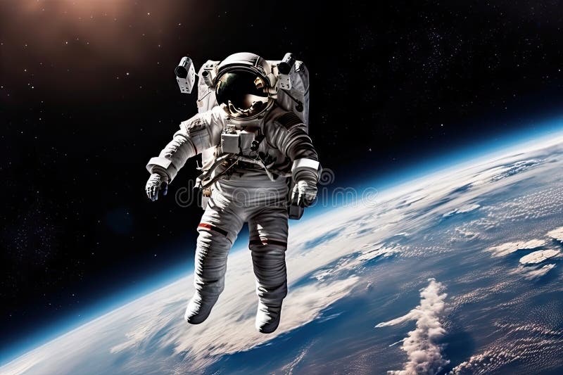 Astronaut, Floating through Space in the Midst of Breathtaking Stellar ...