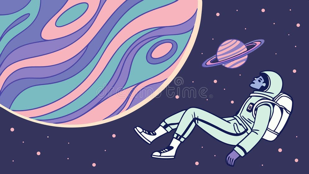 Astronaut Floating Space, Zero Gravity Vector Design Generative AI ...