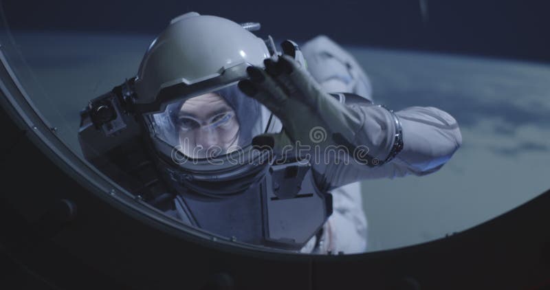 Astronaut Floating in Outer Space. Science and Technology Scene with ...