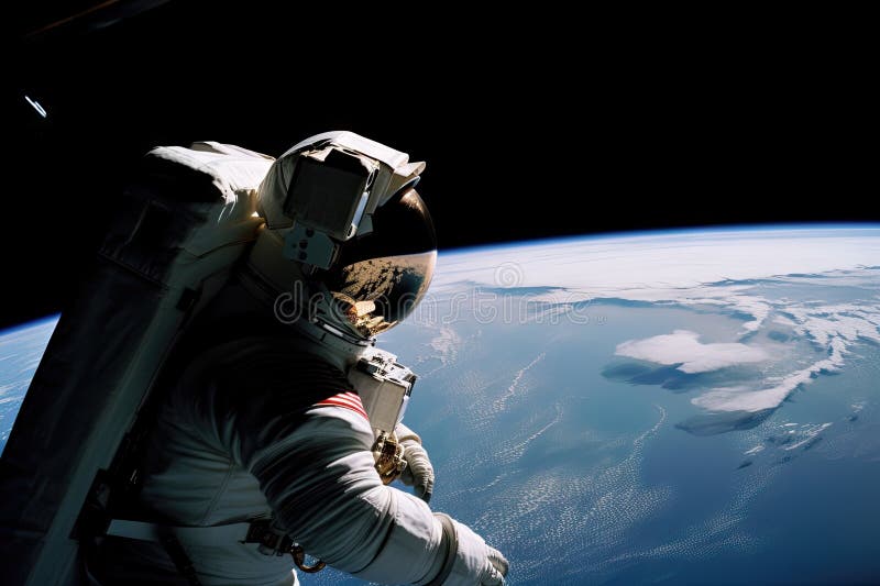 Astronaut, Floating Weightlessly in Space, Taking in the View of the ...