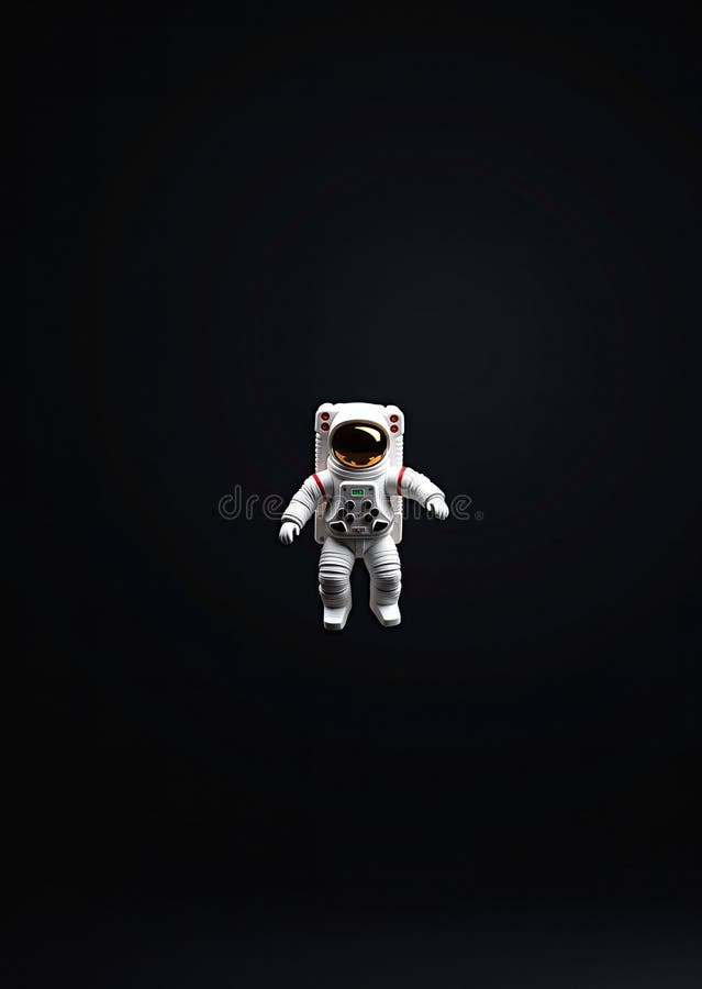 An Astronaut Floats Lost in Deep Space, Surrounded by Darkness Stock ...