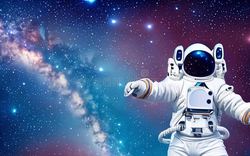 Astronaut Floating in the Space - AI Generated Stock Illustration ...