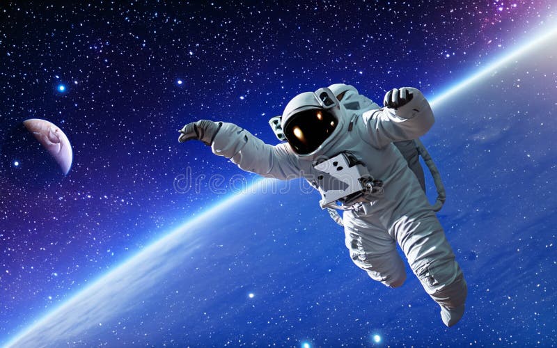 Astronaut Flying in the Space - AI Generated Stock Illustration ...