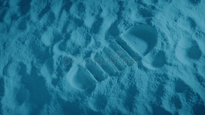 Astronaut Footprint on Lunar Surface Stock Footage - Video of neil ...
