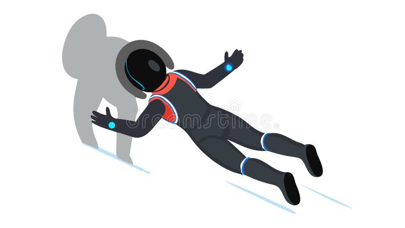 Astronaut in Freefall, Space Descent and Gravity Icon, Vector Design ...