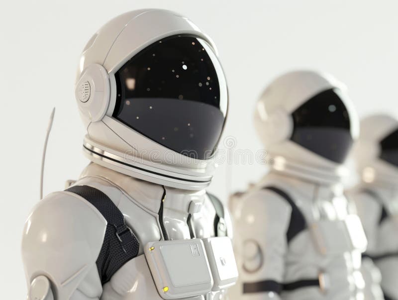 Astronaut in Front of a Group of Astronauts. 3D Rendering Generative AI ...