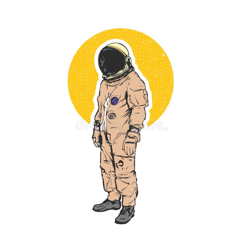 Astronaut Full Body, Realistic Vector Drawing Stock Vector ...