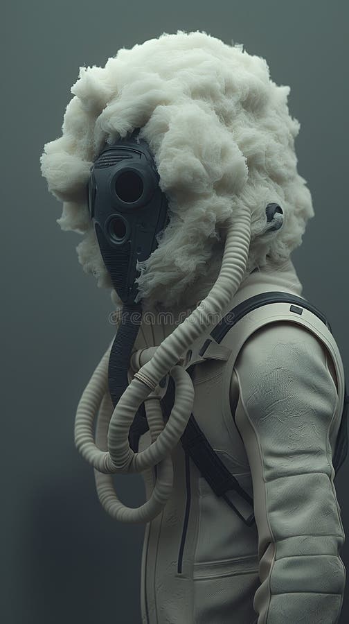 Astronaut with Gas Mask and Gas Mask. 3d Rendering Stock Illustration ...