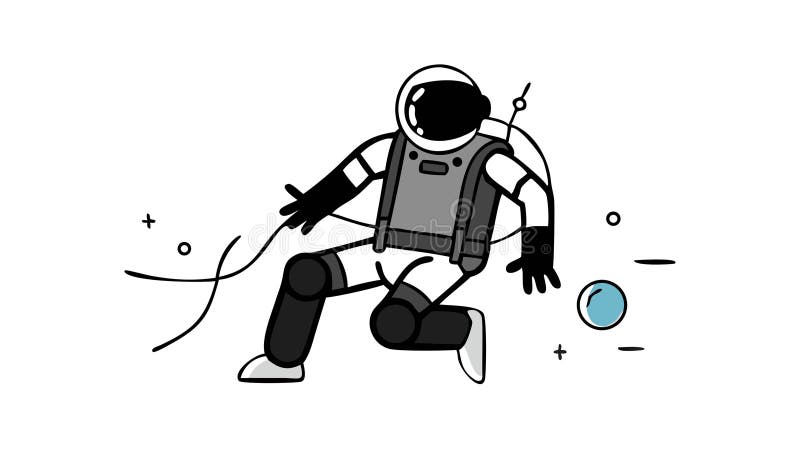 Astronaut Grappling with Rope, Space Challenge and Struggle Icon ...