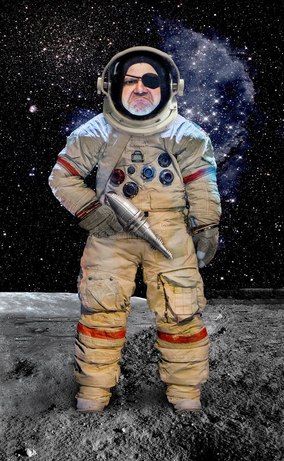 Astronaut with a Gun Standing on Planet Stock Photo - Image of nasa ...