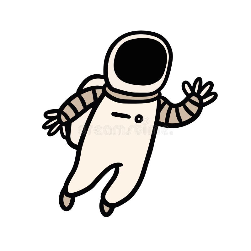 Astronaut Hand Drawn. Simple and Cute Illustrations in Vector Design ...